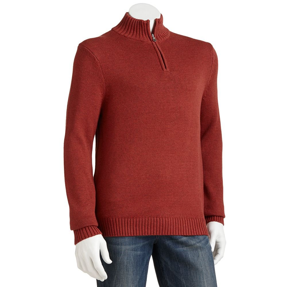 NEW 2XL or XXL Rust Mens 1/4 Zip Solid Sweater Croft & Barrow $50