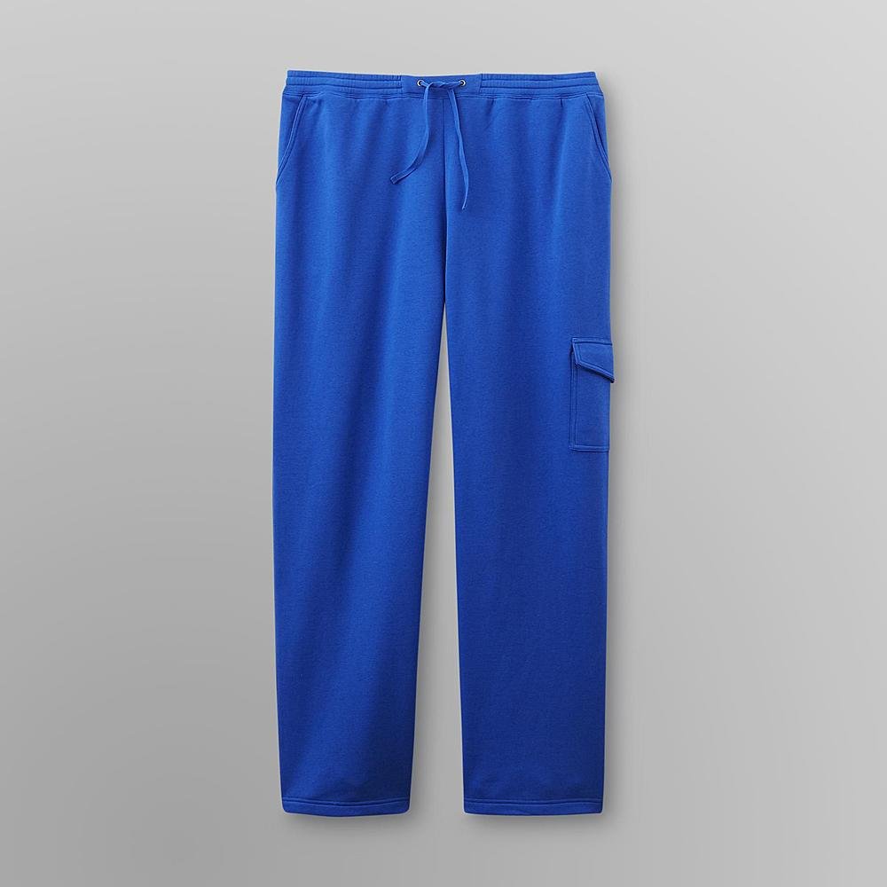 Laura Scott Womens Fleece Cargo Sweatpants Azure Blue NEW