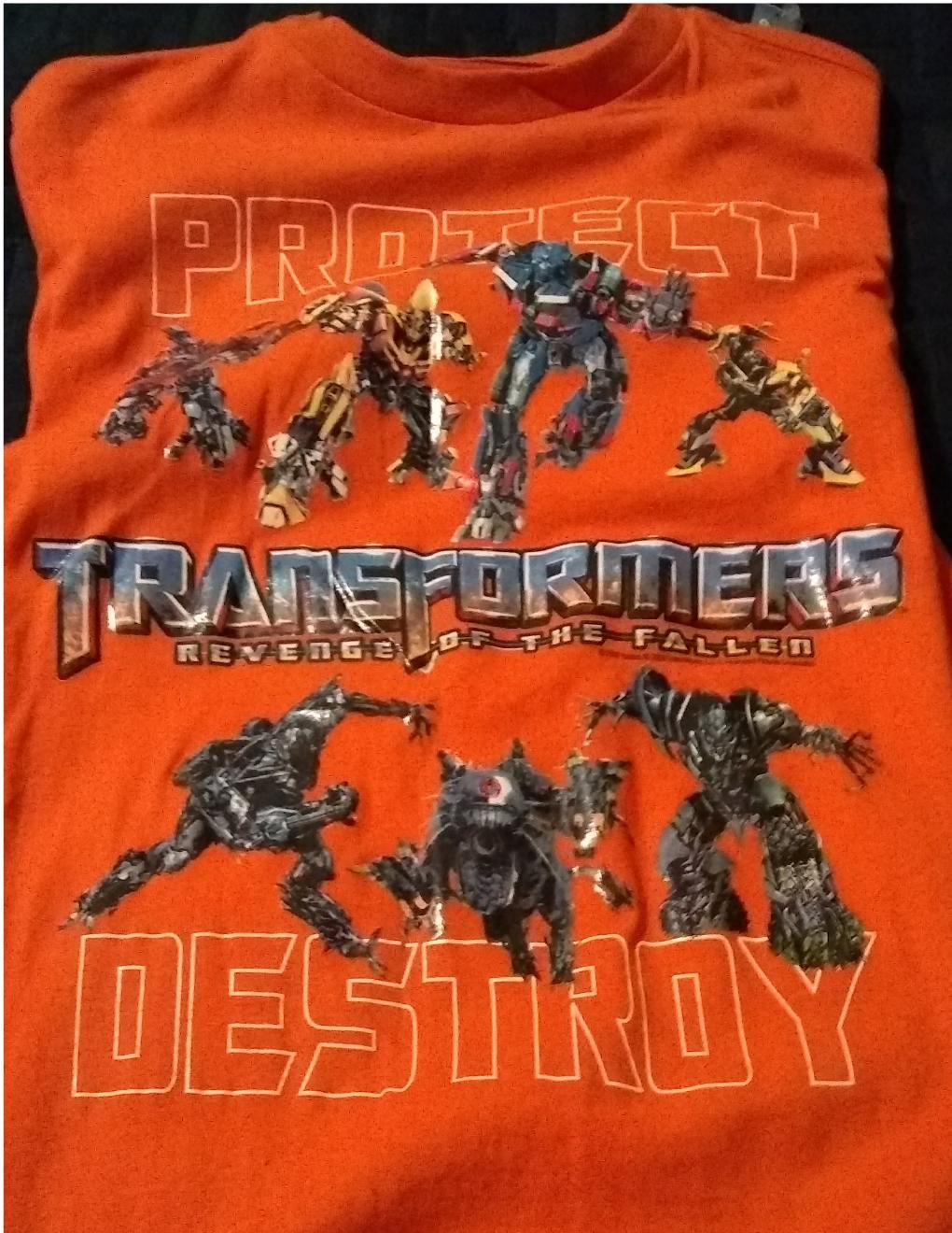 Vintage Large L Boys Protect Destroy Transformers SS Tee New w/Tags ...