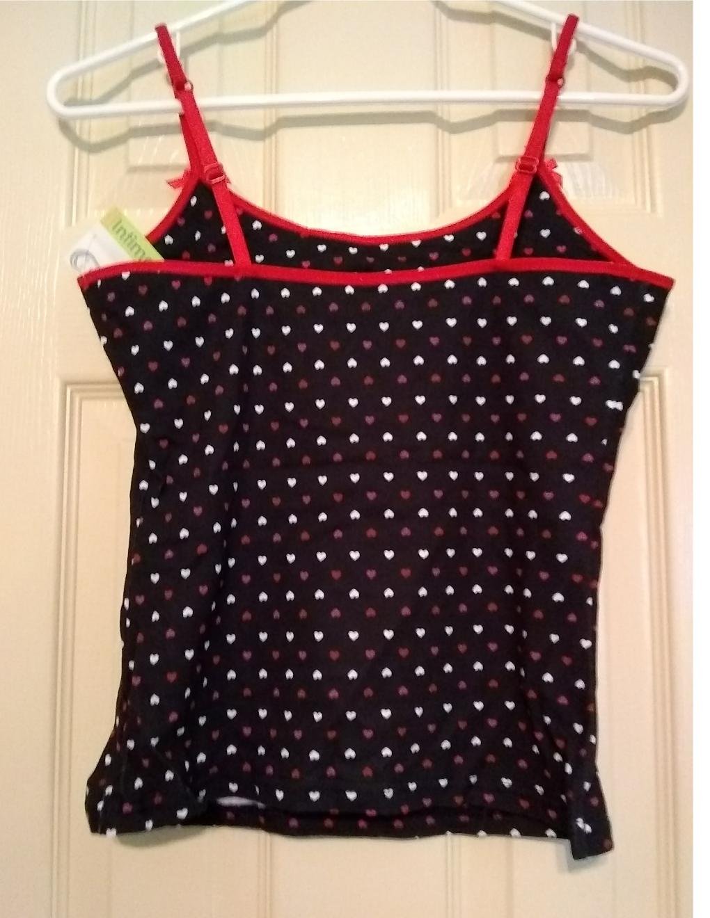 Intimate eve Cotton Spandex Camisole Womens Size S Black Heart NEW