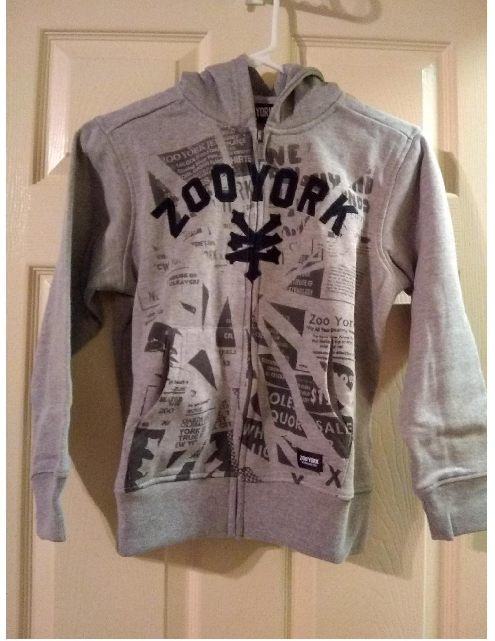 Boys Size 16/18 Large Zoo York Home Team Fleece Hoodie Hooded Zip Front ...