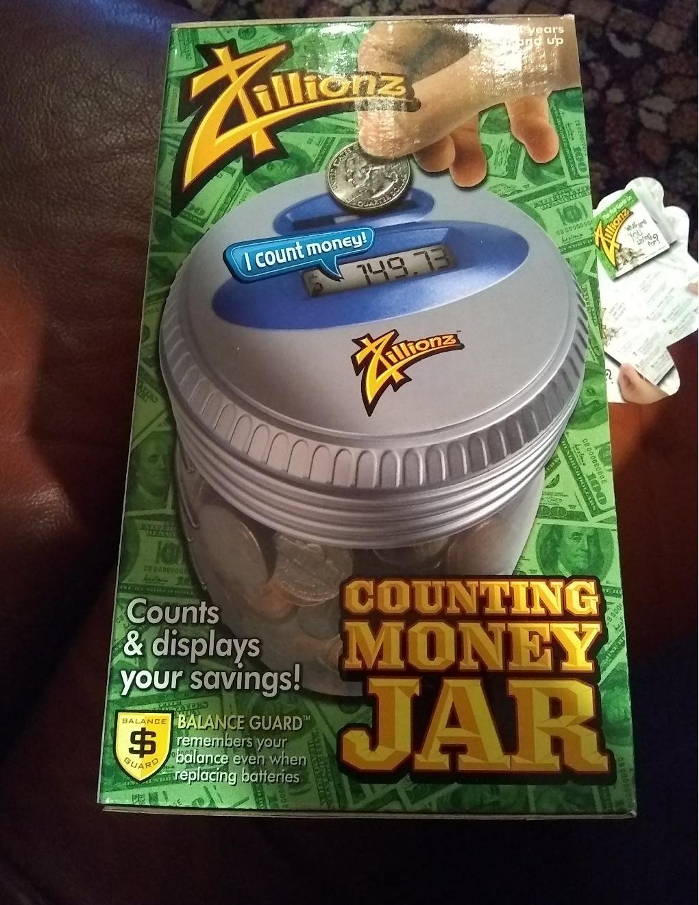 NEW Zillionz Electronic Money Jar in Box Age 4 and Up Counts Displays ...