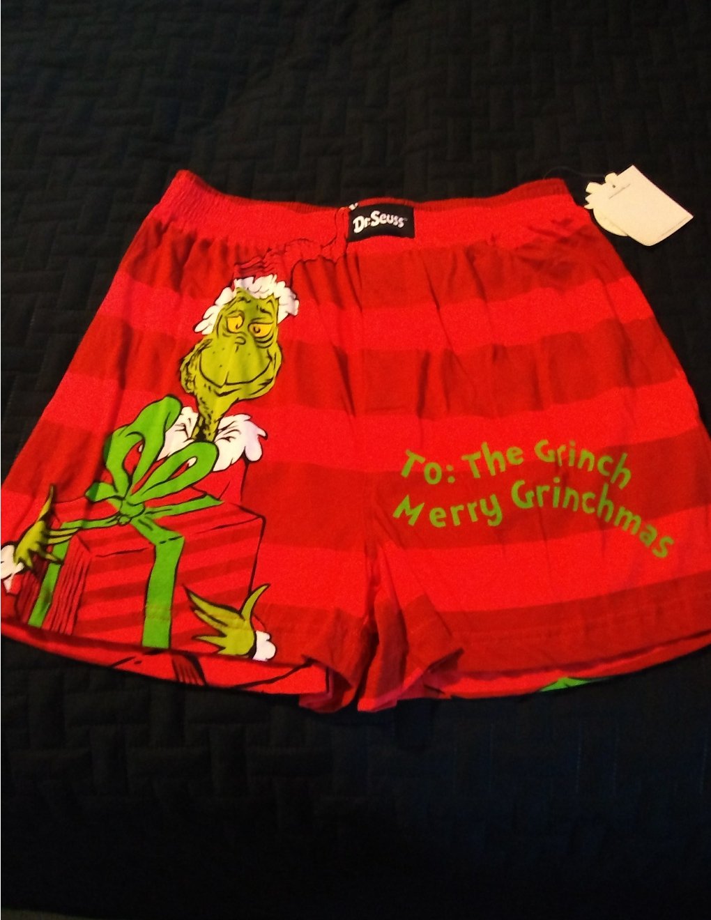NEW Medium M Dr Seuss To The GRINCH Holiday Christmas BOXER Sleep SHORTS
