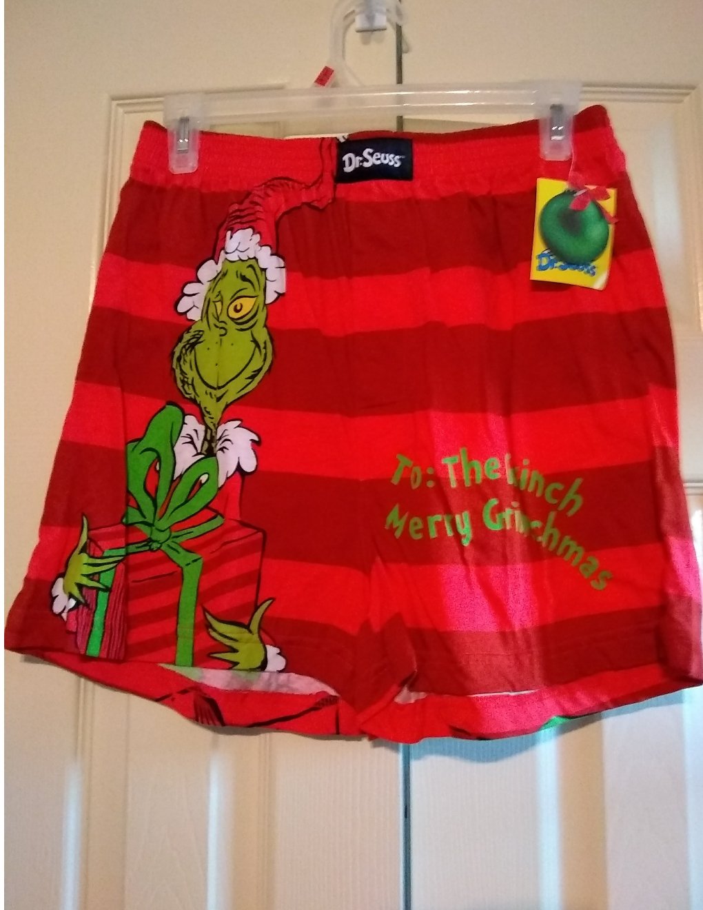 NEW Medium M Dr Seuss To The GRINCH Holiday Christmas BOXER Sleep SHORTS