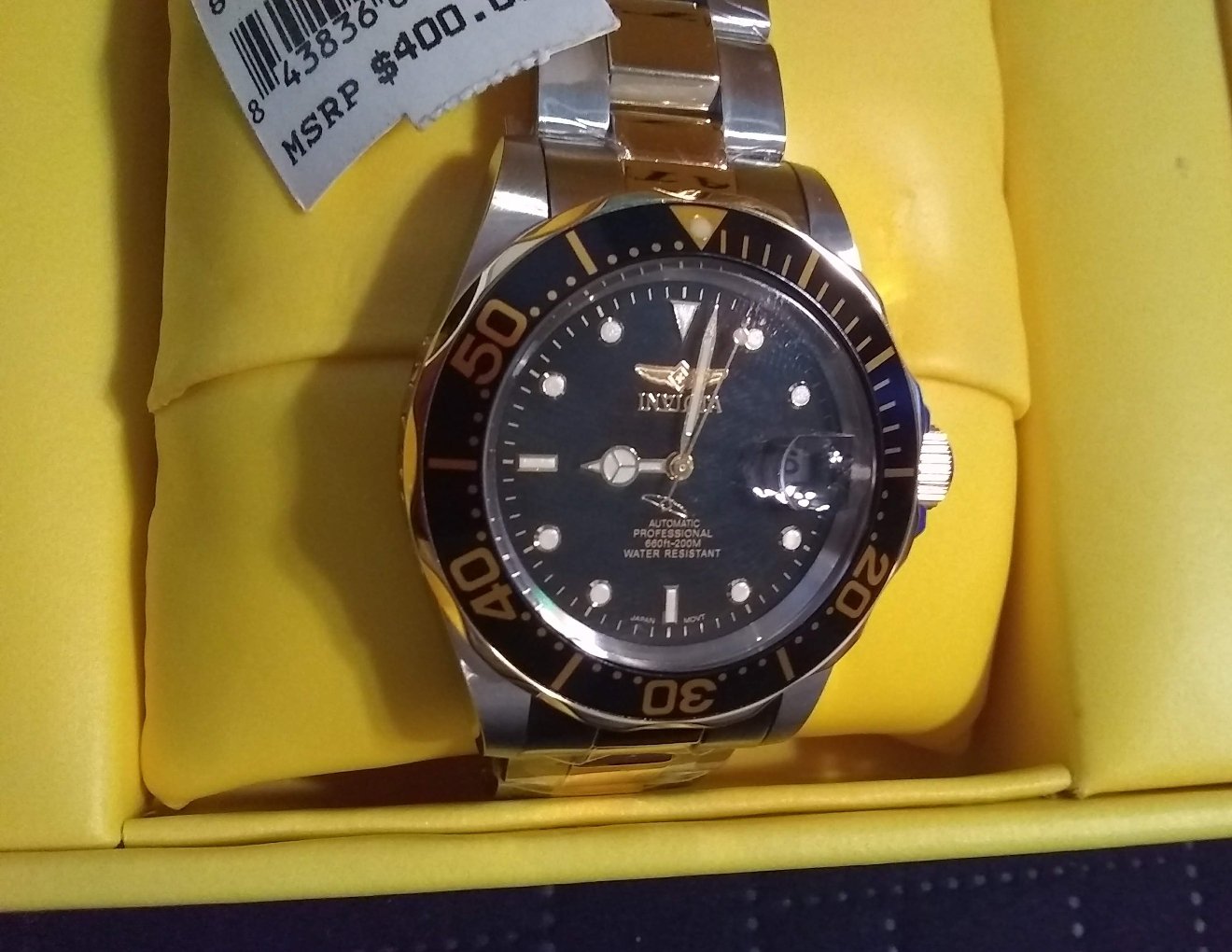 NEW Invicta 8927 Pro Diver Automatic 18k Gold IP 2Tone Black Dial ...