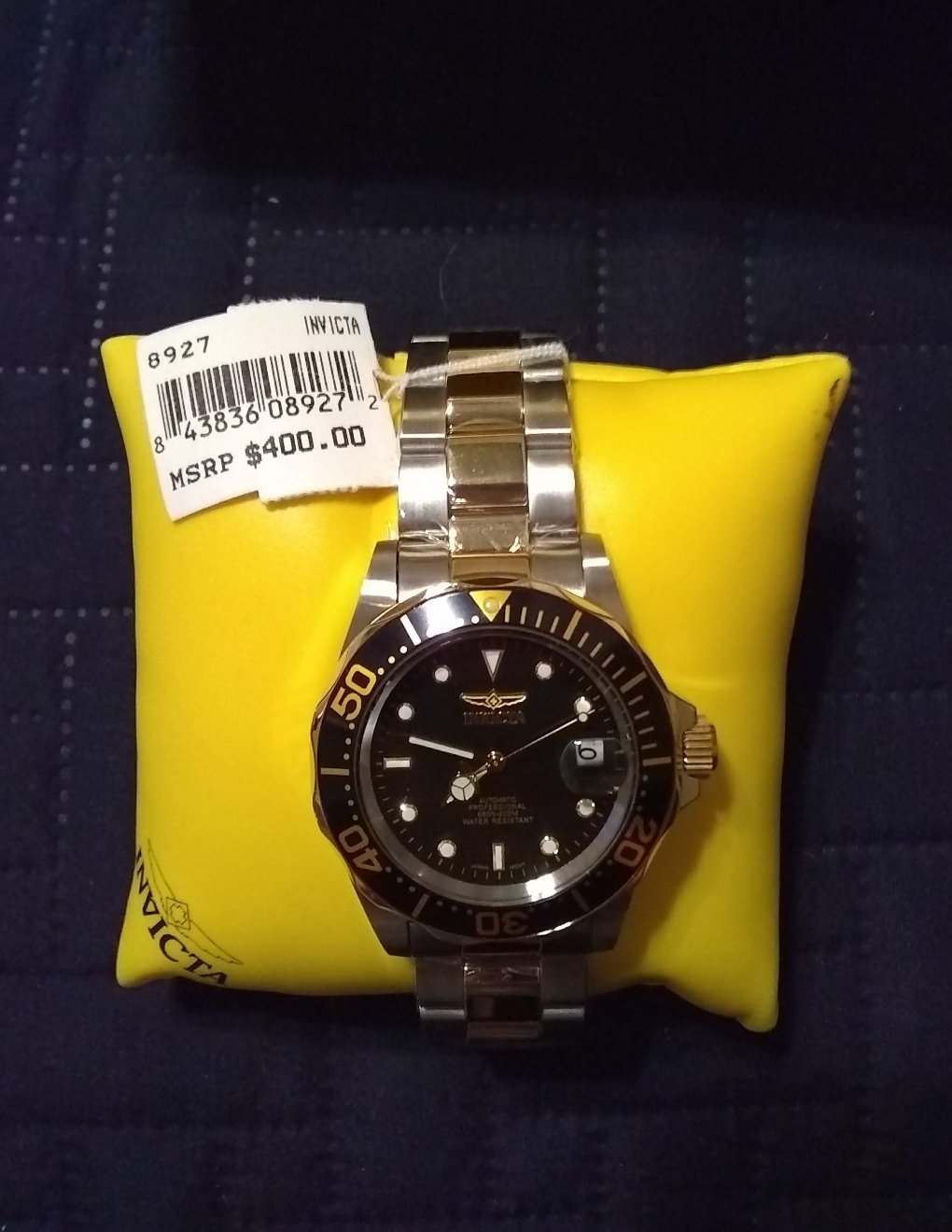 NEW Invicta 8927 Pro Diver Automatic 18k Gold IP 2Tone Black Dial ...