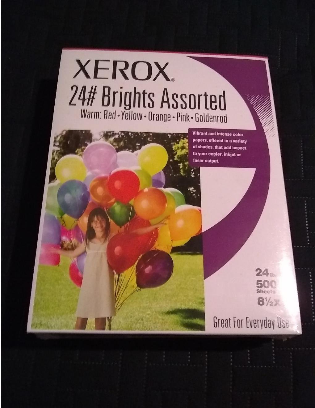 New Sealed NEW 24# Brights Assorted Color Copy Paper XEROX