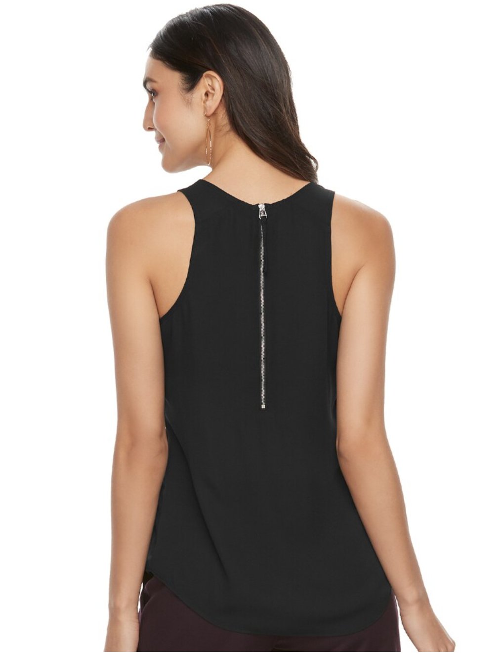 Apt 9 Womens Small S Back Zipper Accent Tank Top Shirt Scratch Blue NEW