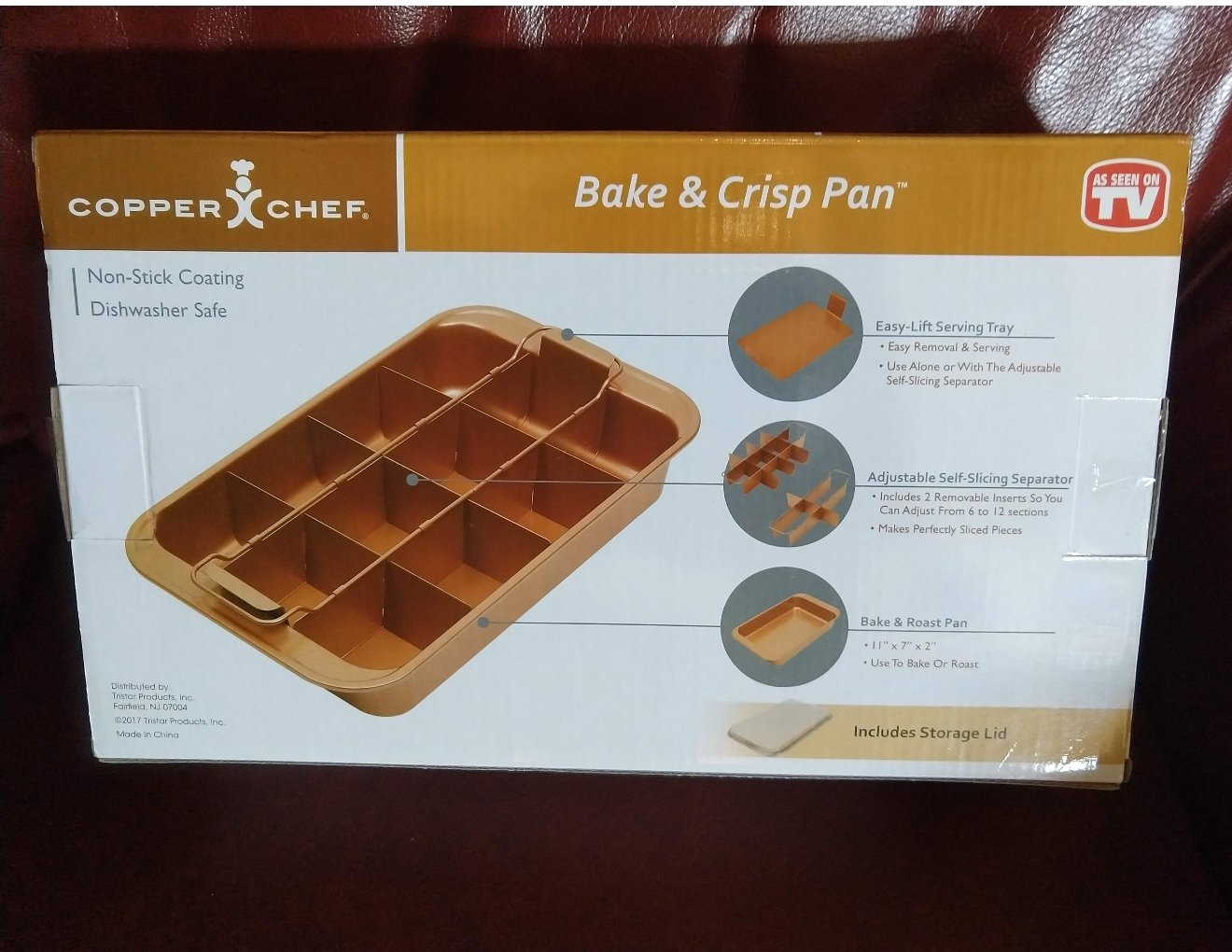 NEW Copper Chef Bake & Crisp Pan 11 x 7 x 2-In Brownies Cakes Chef AS ...