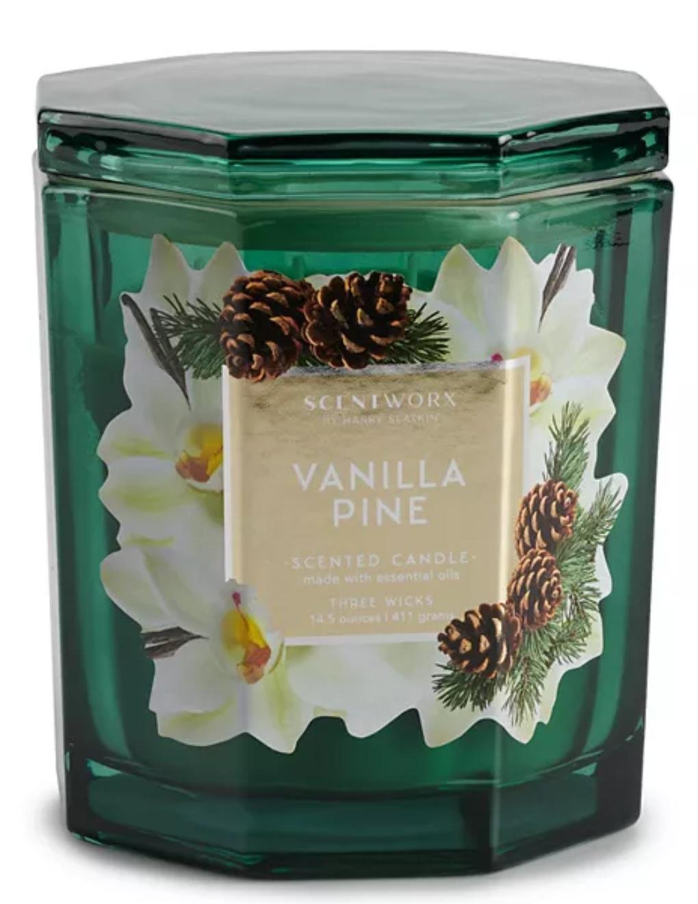 NEW Scentworx by Harry Slatkin Vanilla Pine Scent 14.5-oz. Candle Jar ...