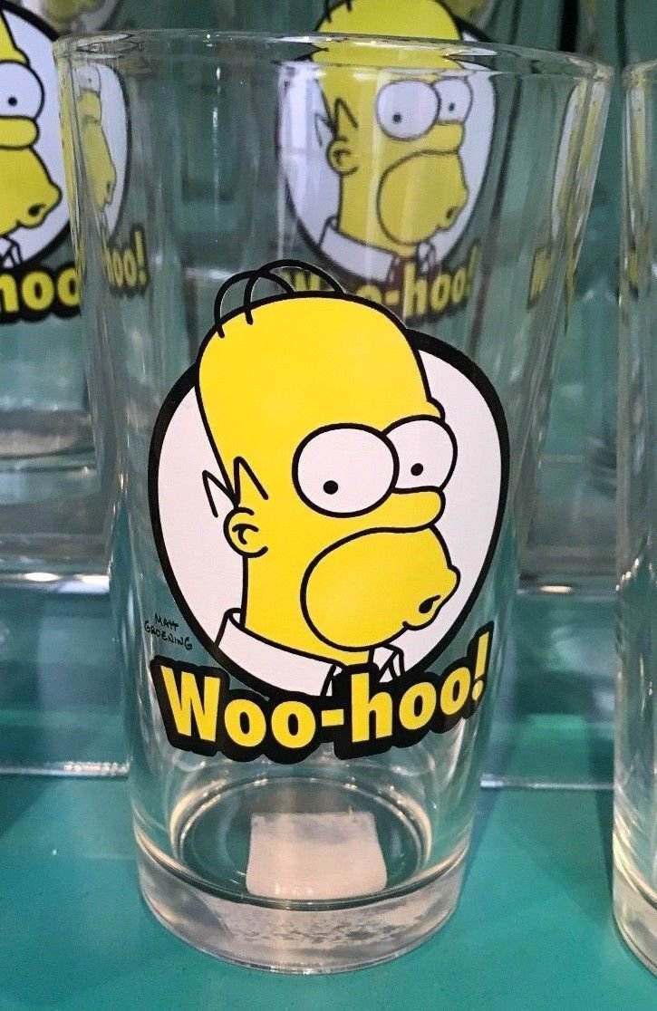 Universal Studios Exclusive The Simpsons Homer Woo-hoo Glass Cup