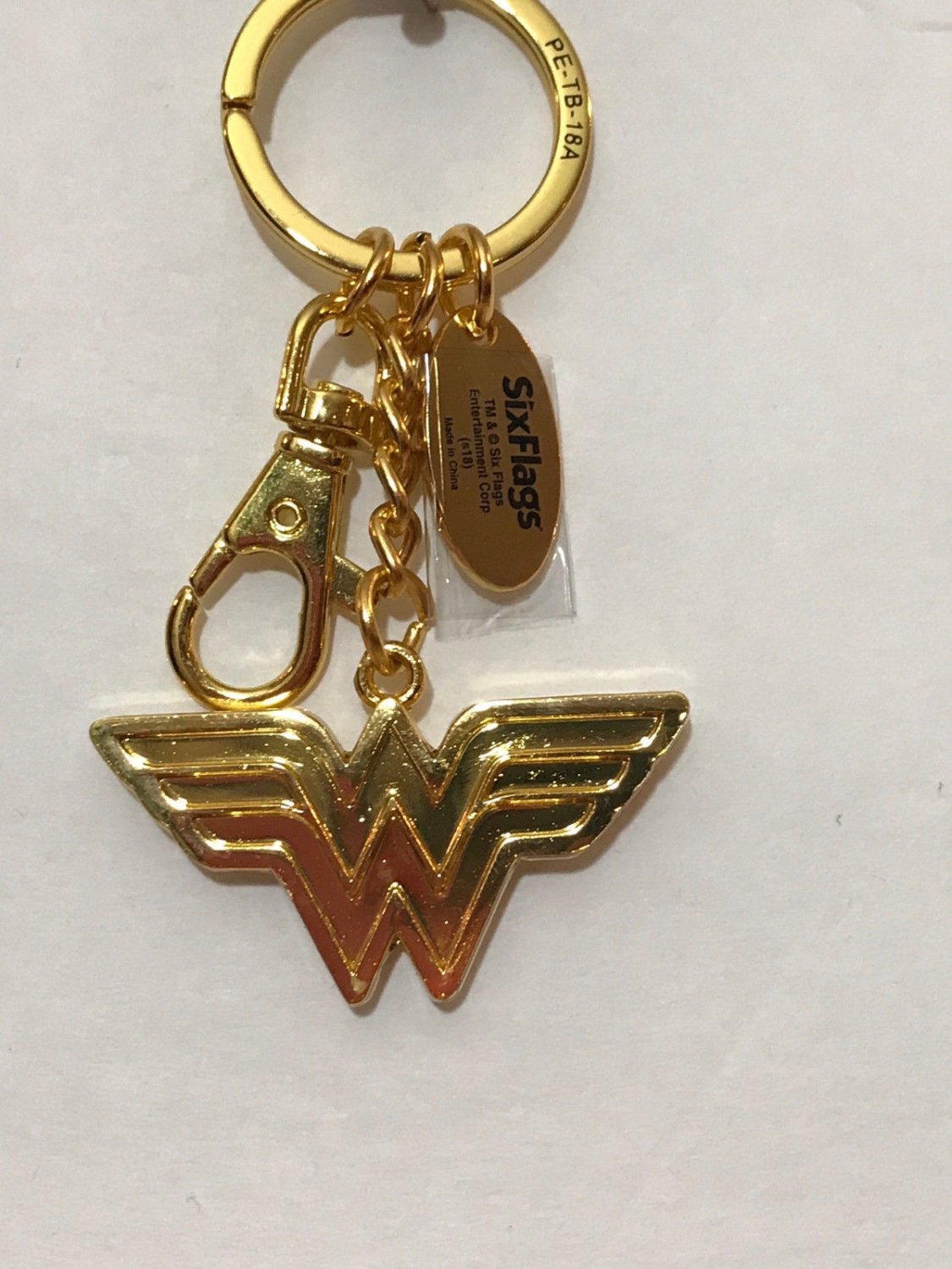 Six Flags Magic Mountain DC Comics Wonder Woman Logo Gold Plated Metal ...