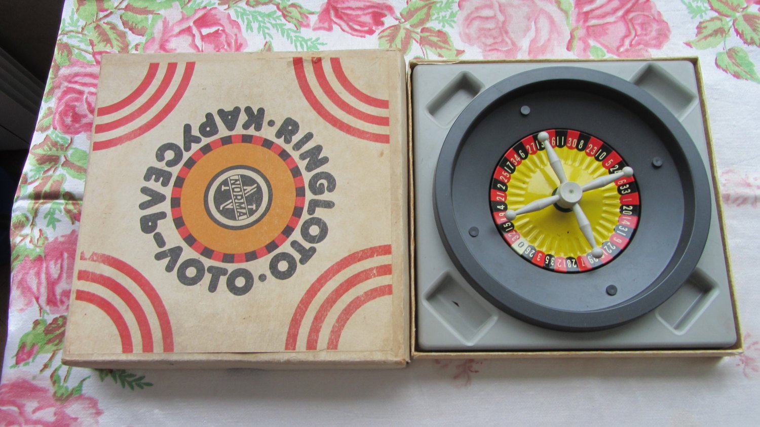 Vintage Rottgames Bakelite Roulette Wheel Table Game with Chips from ...
