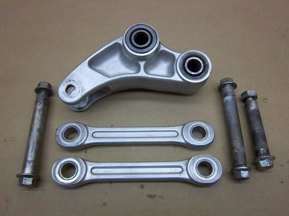 1986 Kawasaki KX125 rear suspension relay arm shock swingarm linkage 86 ...