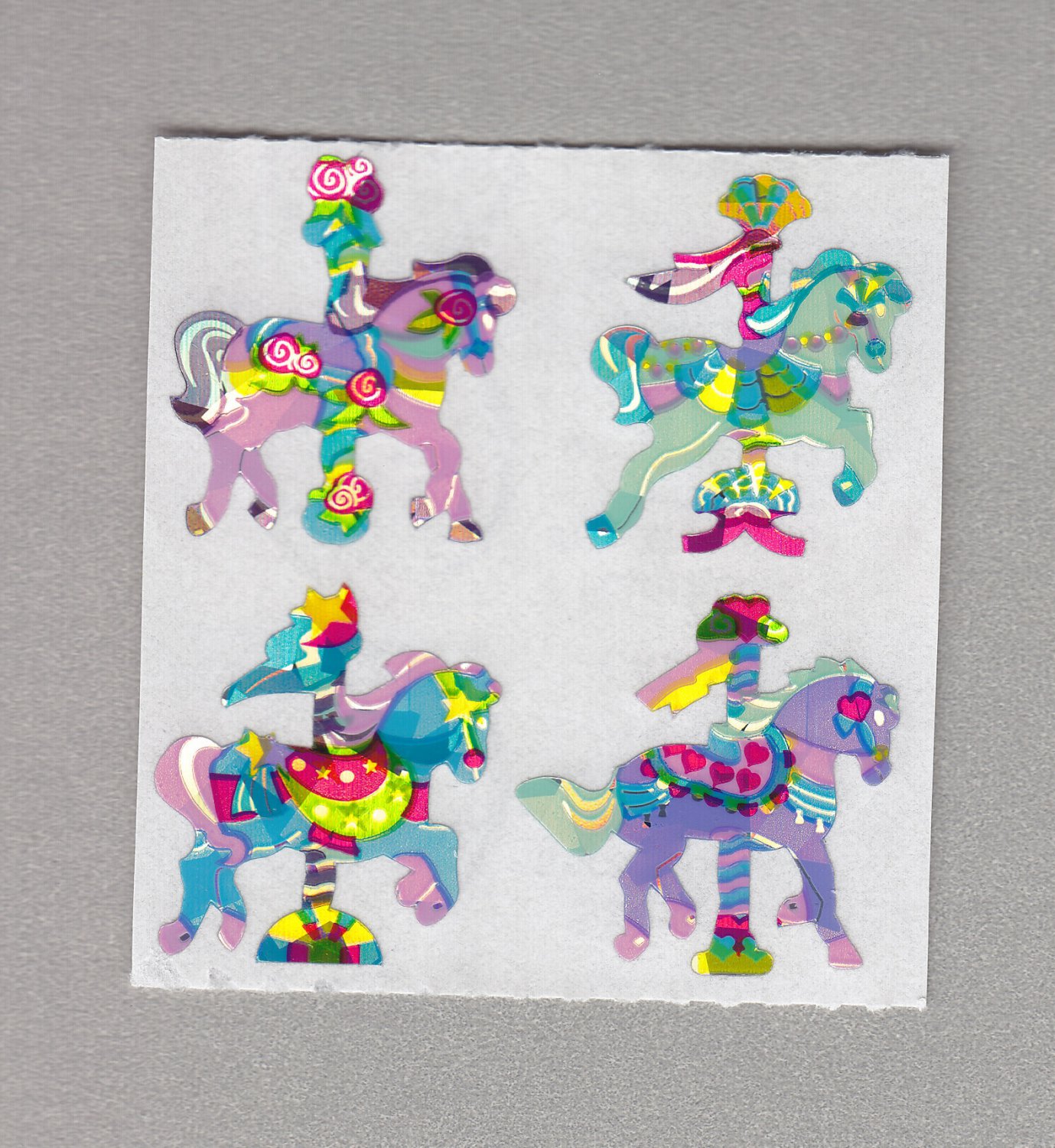 Sandylion Carousel Horses Stickers Rare Vintage PM191