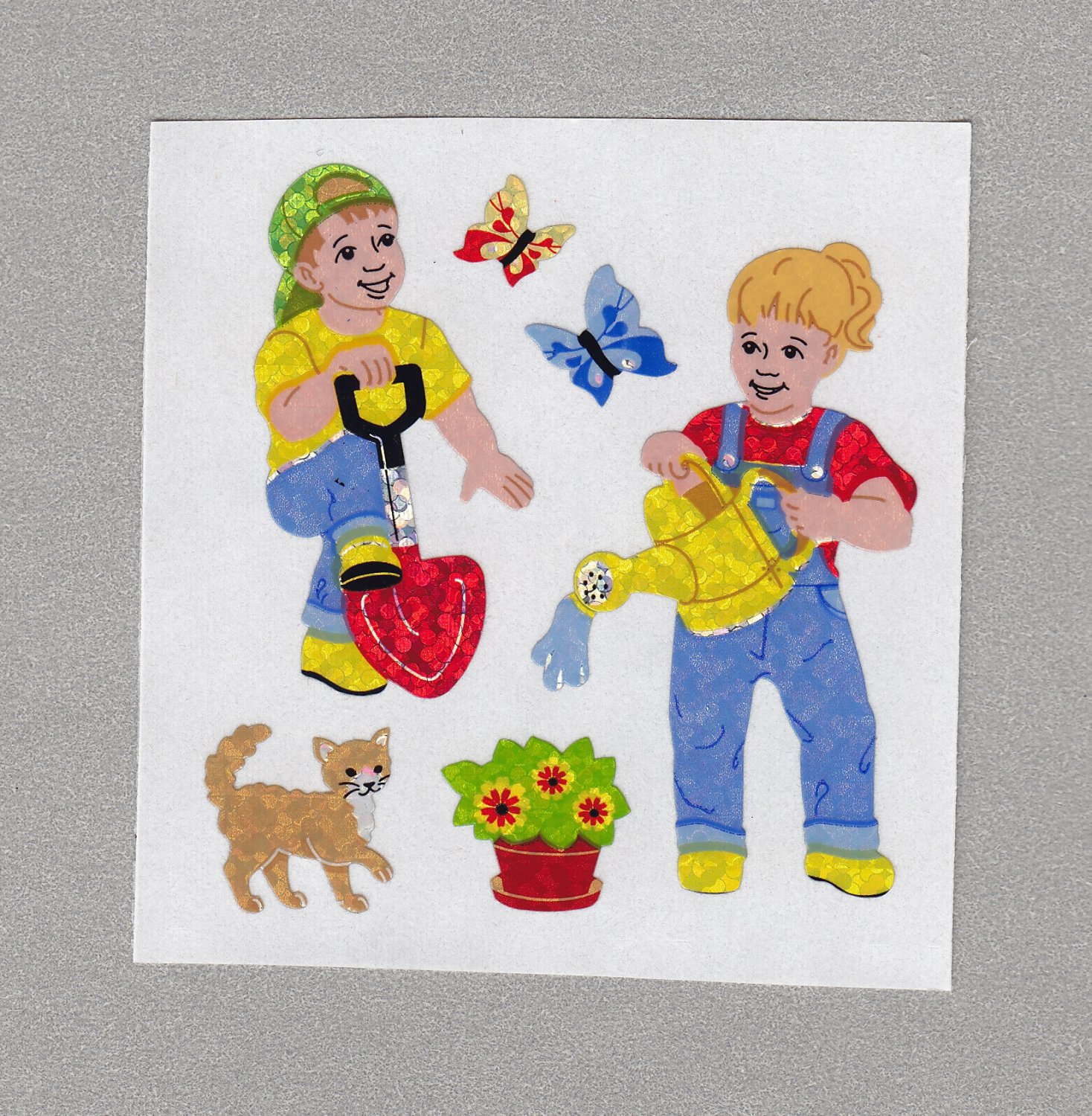 Sandylion Children in the Garden Stickers Rare Vintage PM492