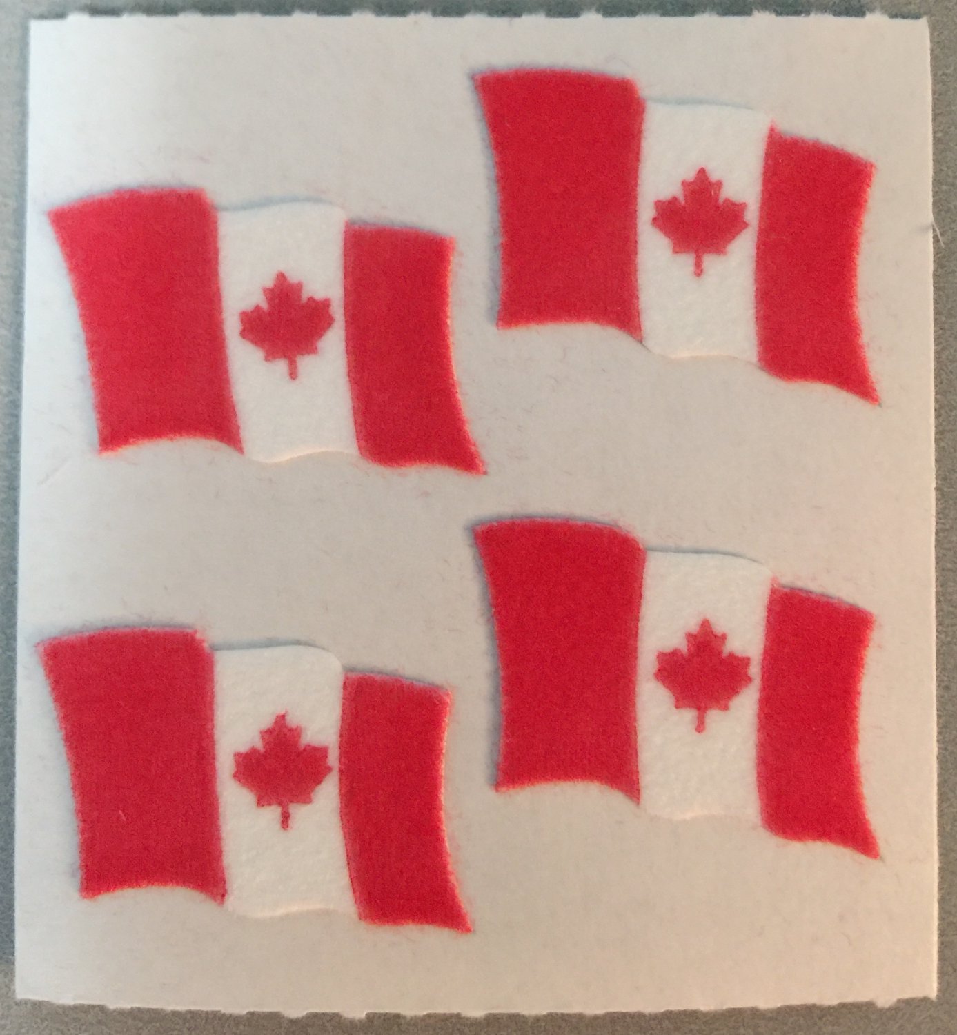 Sandylion Fuzzy Stickers CANADIAN FLAG CANADA Retro Rare Vintage FM070