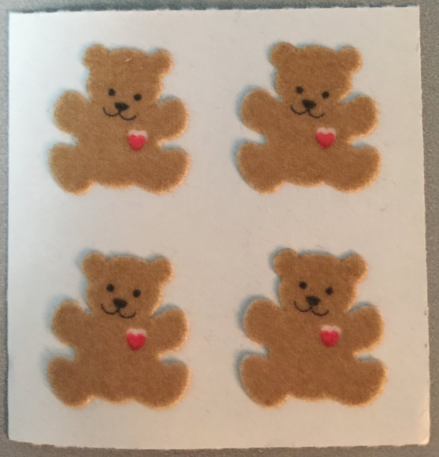 Sandylion Fuzzy Stickers BEARS with HEARTS Misprint Retro Rare Vintage ...