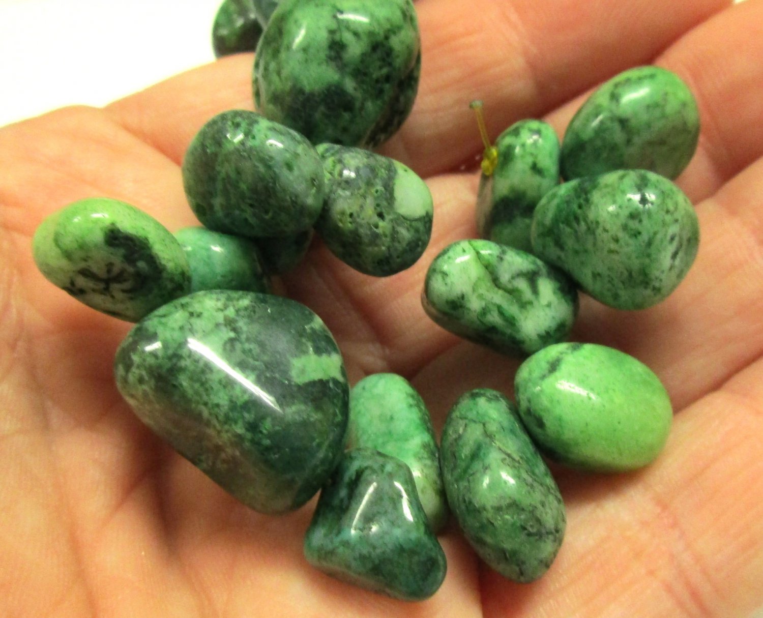 Green Turquoise Semi Precious Gemstone Nugget Beads Strand