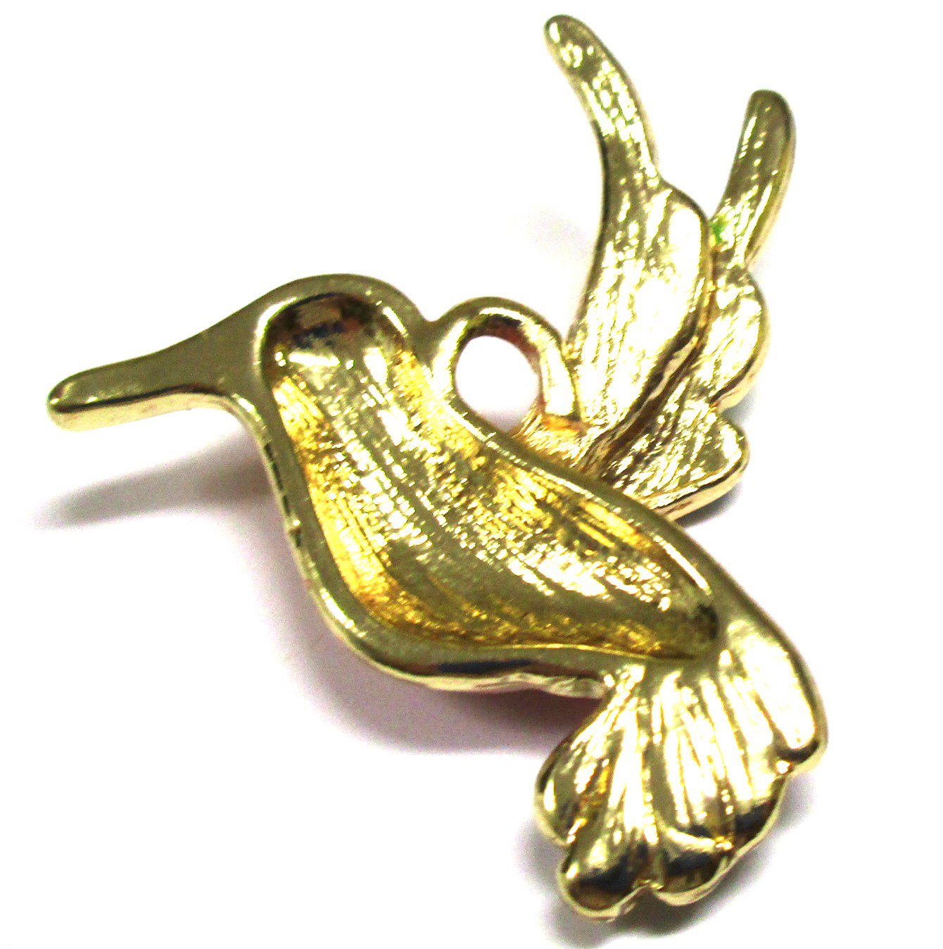 Hummingbird Swarovski Crystal Bird Goldtone Pink Blue Necklace Pendant ...