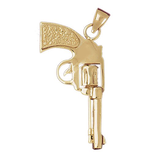 14K GOLD MILITARY CHARM - GUN #4520