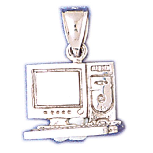 14K WHITE GOLD COMPUTER CHARM #11187