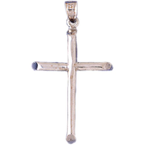 14K WHITE GOLD RELIGIOUS CHARM - CROSS #11368