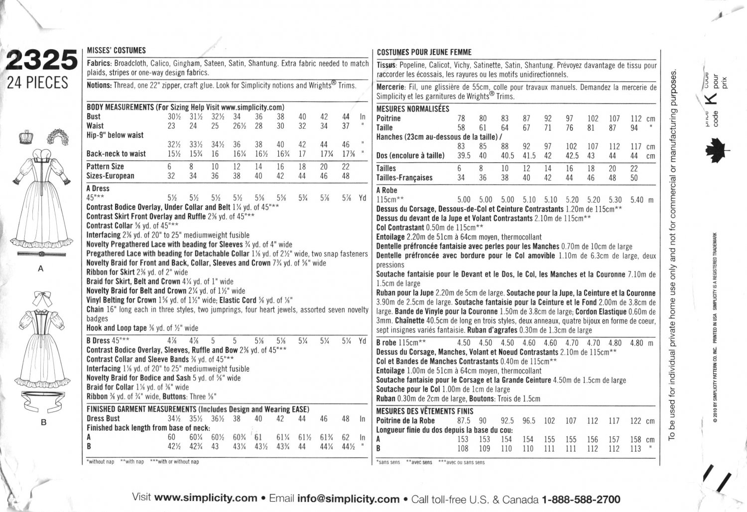 Simplicity 2325 Alice in Wonderland Queen of Hearts Costume Cosplay ...