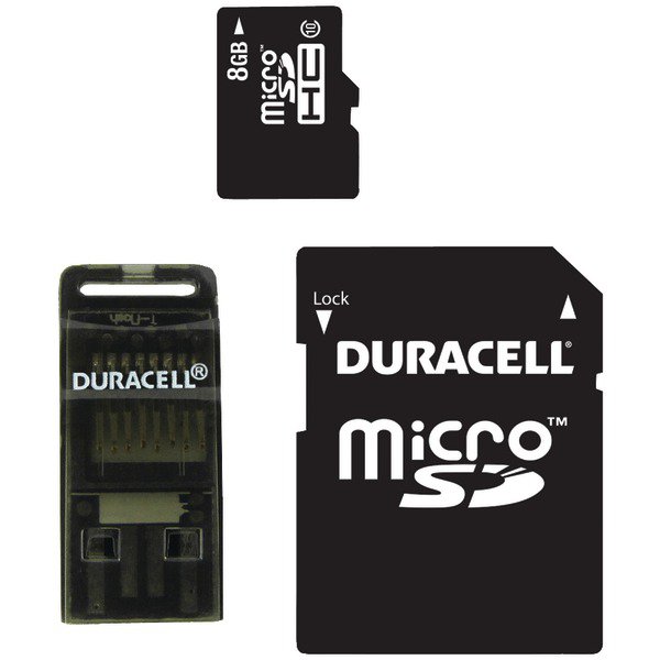 DURACELL DU-3in1C1008G-R Class 10 microSD(TM) Card with SD(TM) & USB ...