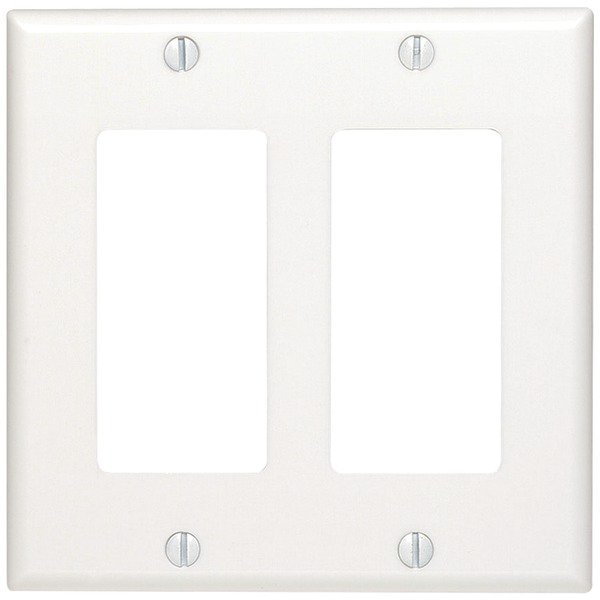 UNION 80409W Residential-Grade Decor Wall Plates (Dual gang; White)