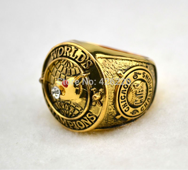 Men ring Replica 18k gold MLB 1907 Chicago CUBS Baseball World Series ...