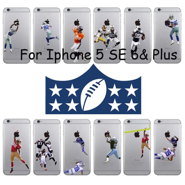 Hot !!Pretty Cool Phone Cases Soft Covers For iPhone 5 5S 6 6S Plus NFL ...