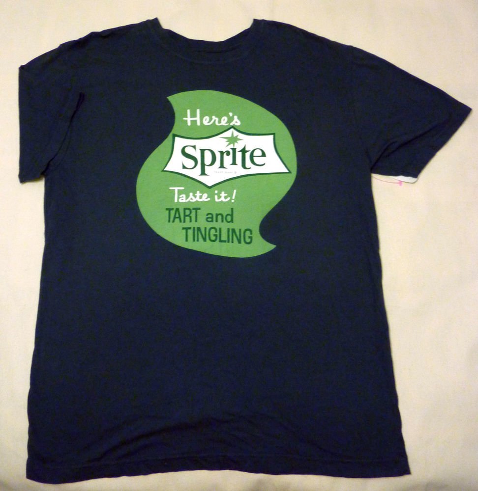 Here's Sprite Taste It Tart and Tingling NWT By Coke Brand Shirt Size Large