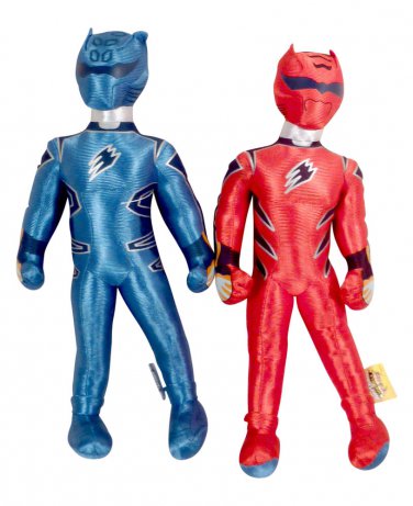 Disney Store Jungle Fury Red & HTF Blue POWER RANGERS Plush Stuffed Set ...