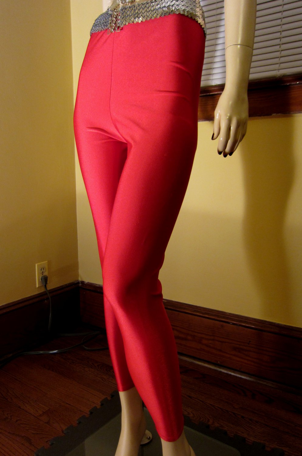 Ultimate Disco Diva Vintage 80s Lipstick Red Skinny Spandex Pants ...