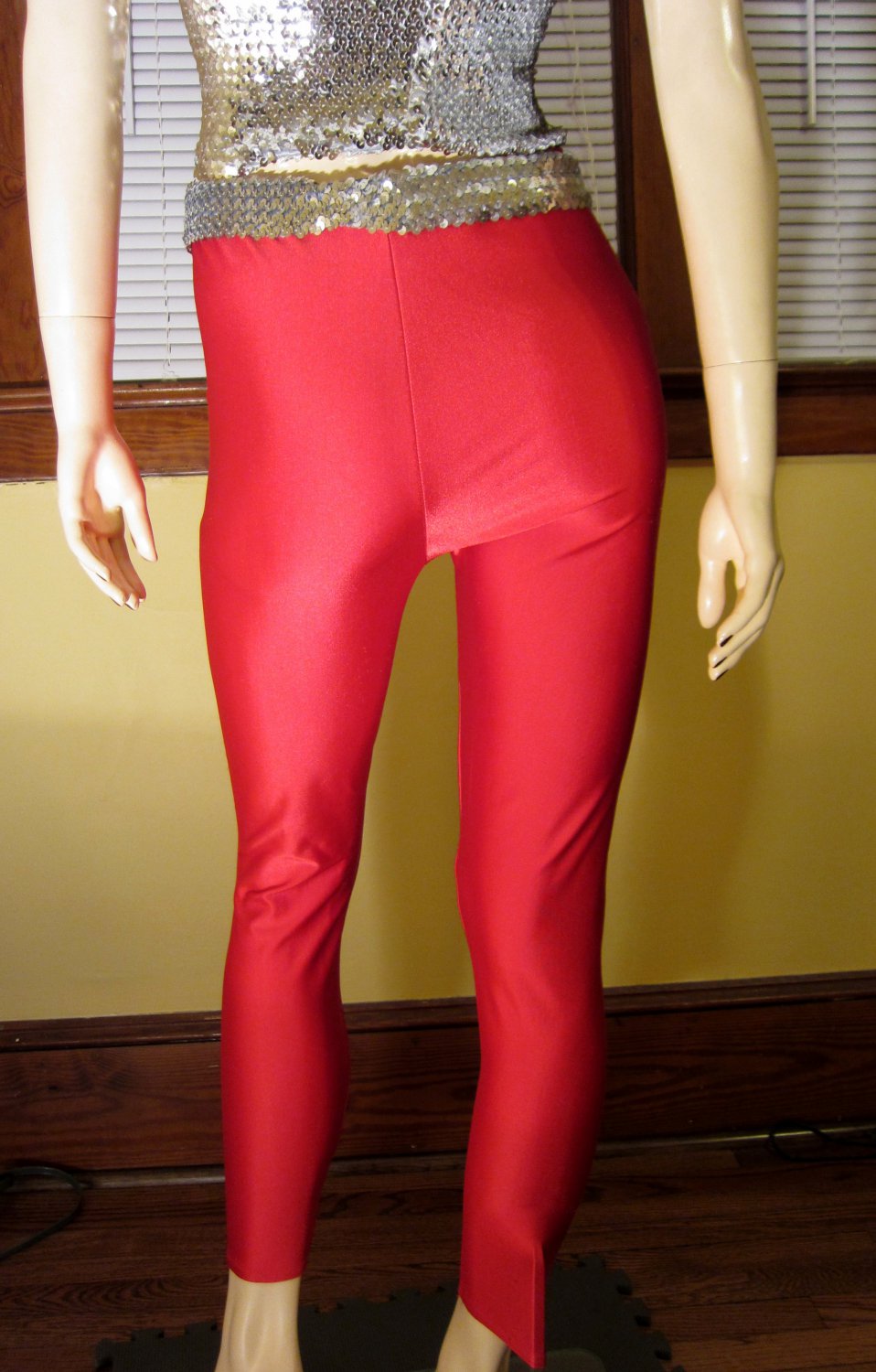 Ultimate Disco Diva Vintage 80s Lipstick Red Skinny Spandex Pants ...