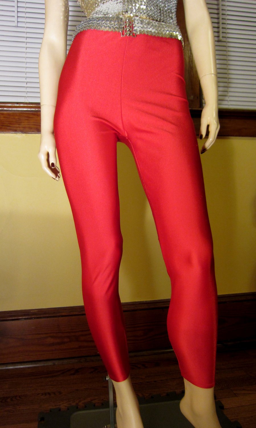 Ultimate Disco Diva Vintage 80s Lipstick Red Skinny Spandex Pants ...