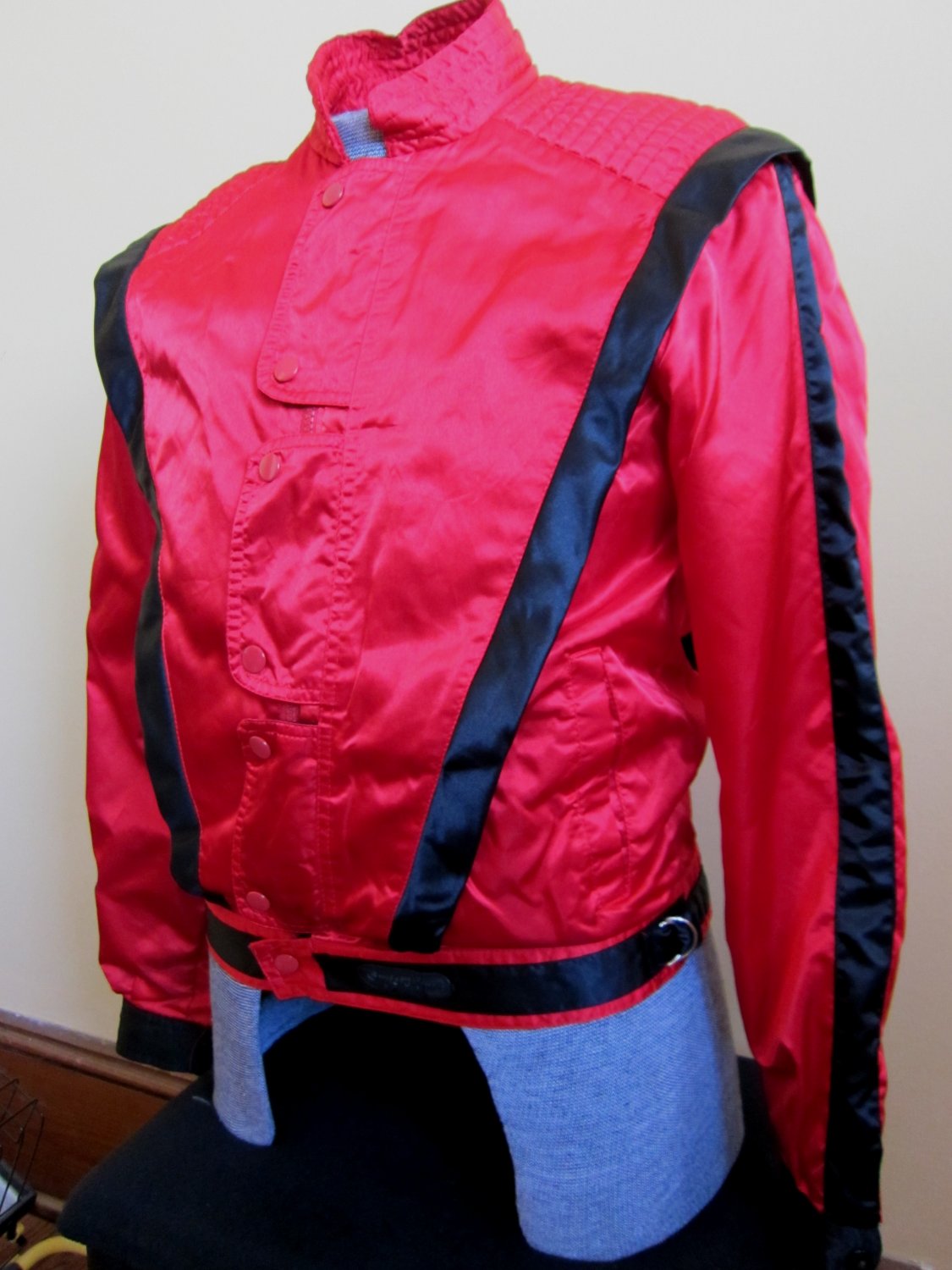 RARE Michael Jackson Style Ruby Red Satin Designer Sergio Valente Mens ...