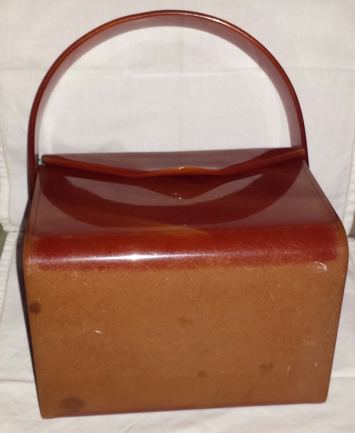 GLAM Vintage 1950s Bakelite Lucite Tortoise Shell Box Purse Handbag ...