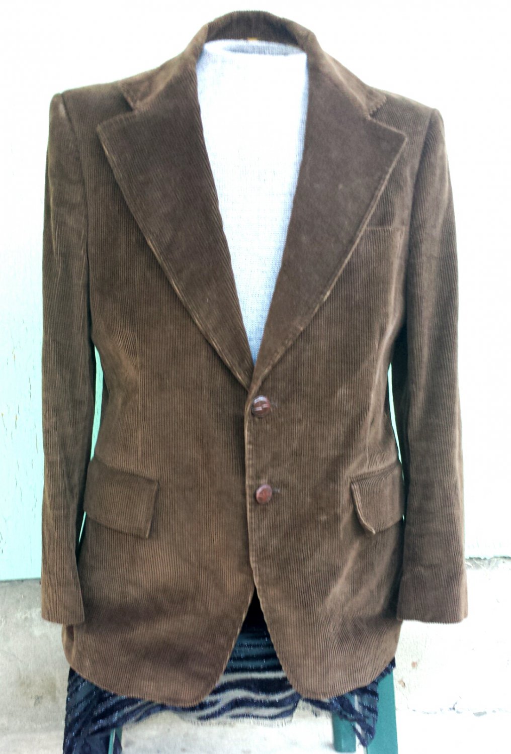 Vintage 70s Tailor's Bench Men's Brown Corduroy Sports Coat Blazer Jacket L