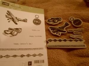 STAMPIN UP PLANE & SIMPLE STAMP SET AIRPLANE COMPASS FSZ