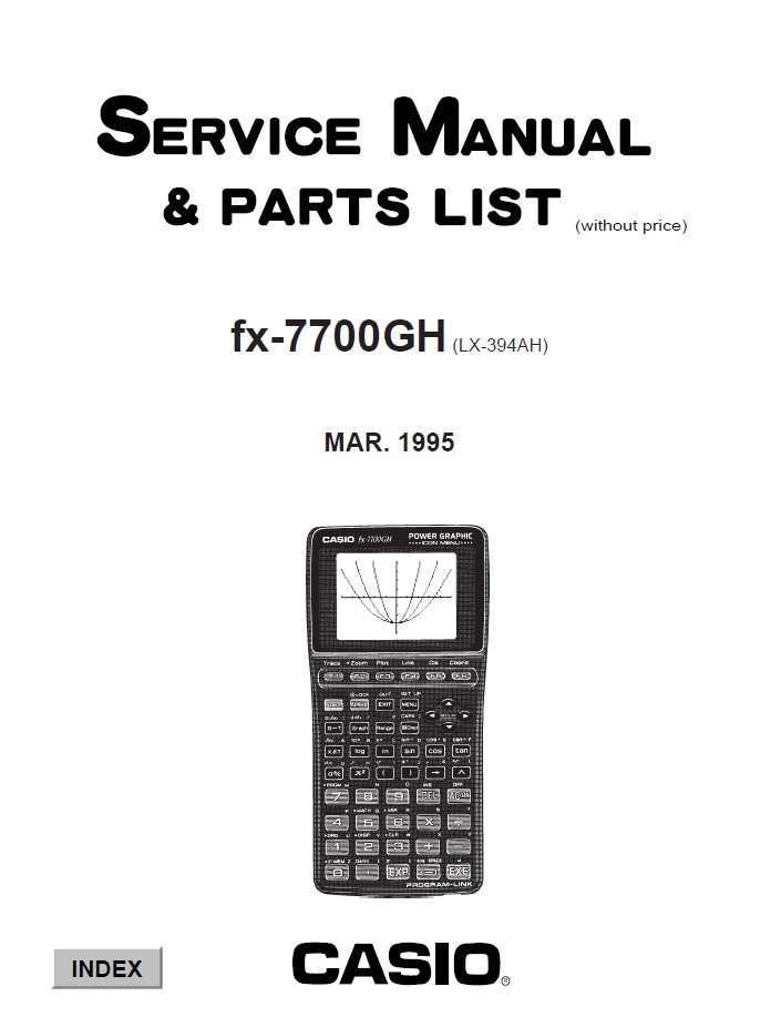 Casio FX-7700GH Service Manual PDF (SBTCS2675)