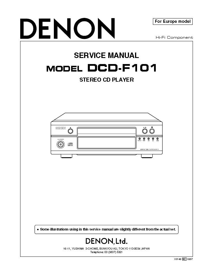 Denon DCD-F101 Ver.1 Service Manual PDF (SBTDN2035)