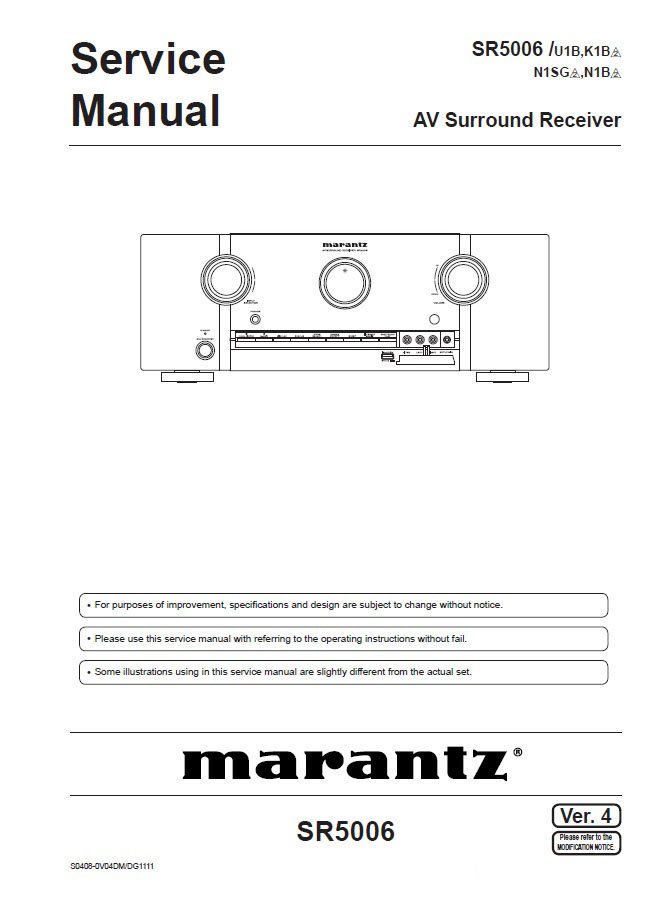 Marantz SR-5006 Ver.4 Service Manual PDF (SBTMR11166)
