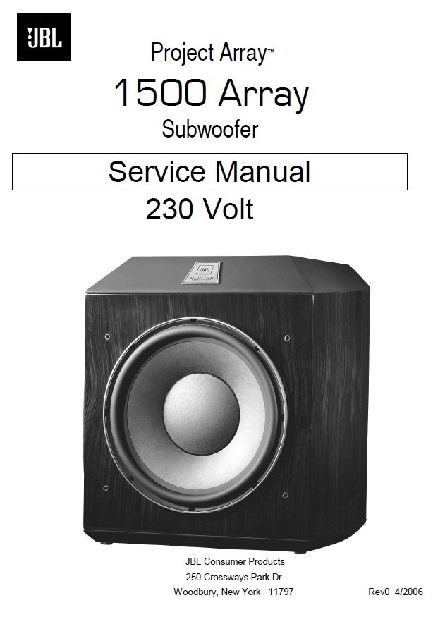 JBL 1500 Array Rev.0 Service Manual PDF (SBTJBL4465)