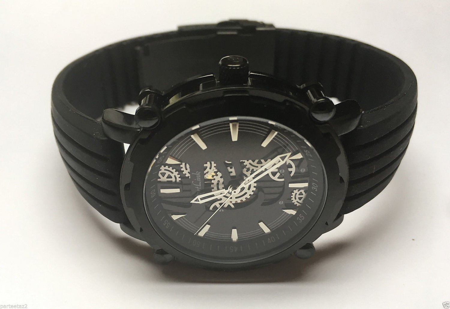 SPORTLINK MEN'S SPORT WATCH BLACK LEGEND-RUBBER-WATER RESISTANT-NEW ...