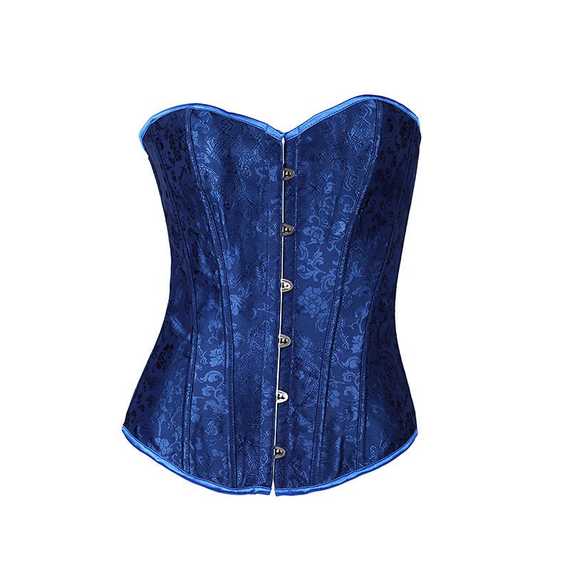 Plus Size Corset Overbust Royal Blue Faux Satin Prom Slimming Lady 2XL ...