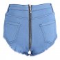 Ripped Denim Shorts Women Back Zipper Jeans Frayed Mini Classic Blue ...