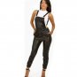Faux Leather Overalls For Women Vinyl Jumpsuit Sexy Party PVC Bodysuit