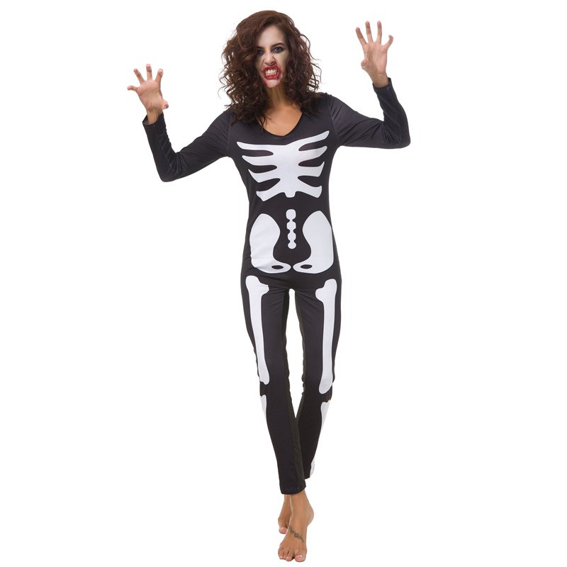 Melbourne Corpse Day Halloween Skeleton Print Jumpsuit Horror Ladies ...